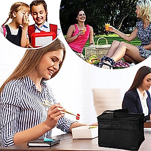 Nuogo 15 Pack Insulated Lunch Bags Bulk, Reusable Cooler Bags, Leakproof Lunch Boxes Set, Waterproof Thermal Cooler Bags, Insulated Beverage Bag for Women Men Office Work Picnic Beach (Black)