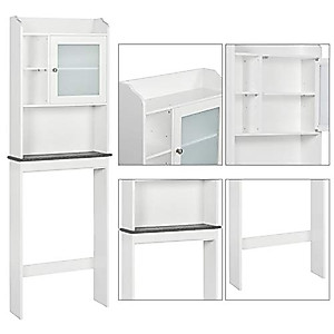 Yaheetech Over The Toilet Cabinet, Space-Saving Bathroom Cabinet w/Adjustable Shelves, 7.4in D x 23.2in W x 68.9in H