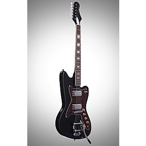 Silvertone 6 String Solid-Body Electric Guitar, Right, Gloss Black, standard (1478BK)