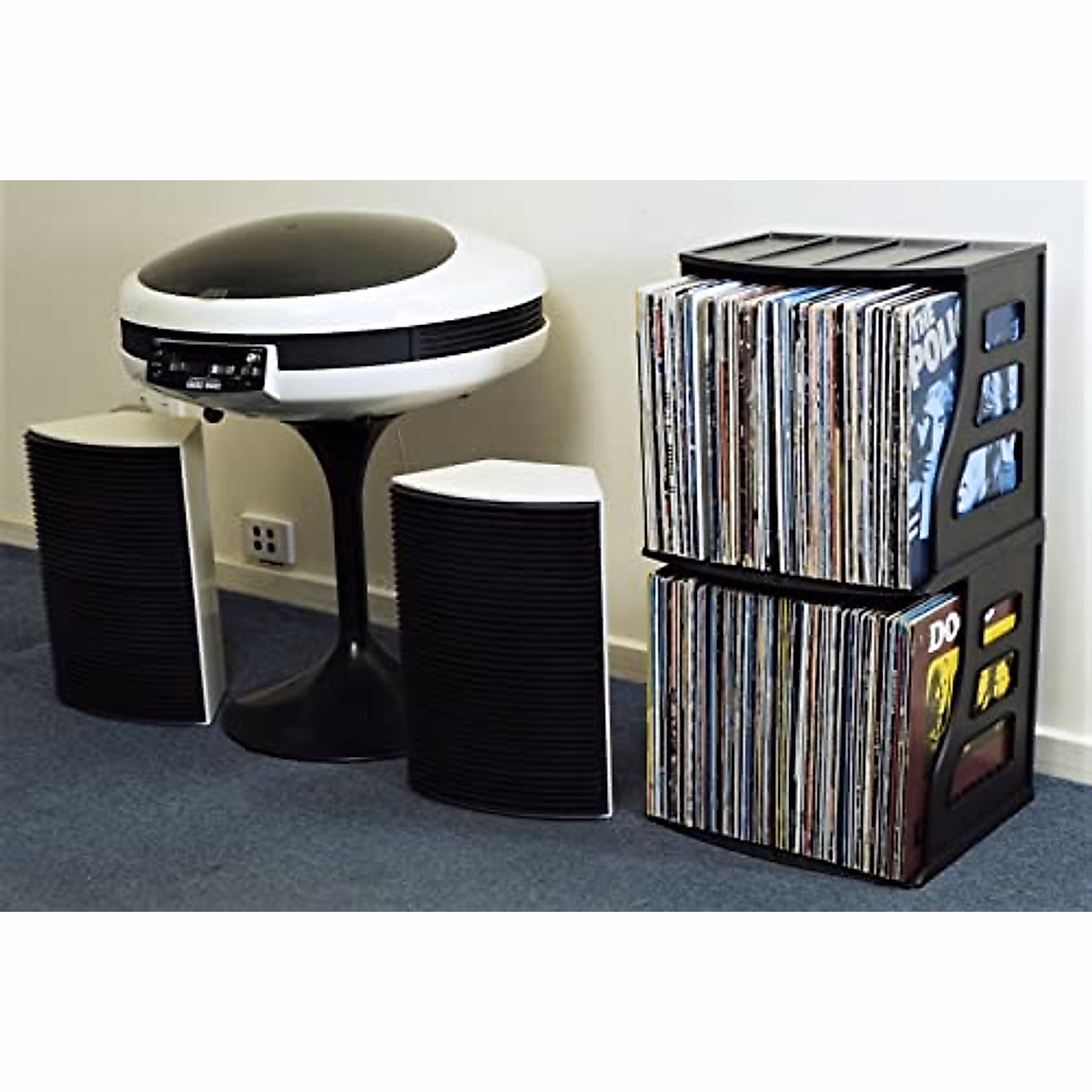 Binder Way - 3 Ring Binder Stand, Desktop Organizer, Vertical Book Shelf, Vinyl Record Storage Holder, Scrapbook 12x12 Paper Rack, LP Box, Lever Arch Filing Crate, Photo Album Cube - Stackable