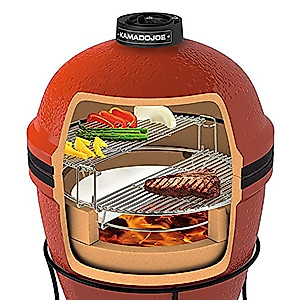 Quantfire Half-Moon Ceramic Heat Deflector Plates for Kamado Joe Big Joe I, II, III,Big Green Egg BBQ Accessories 2-Pack, White