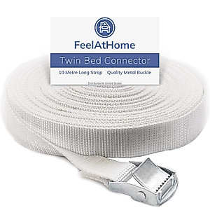 FeelAtHome Twin Bed Converter - Twin to King Mattress Joiner, 33ft Long Connecting Strap
