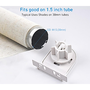 Rollerhouse 38/40mm Roller Blind Repair Kit, Mount Window Shade Brackets, Curtain Roller Blind Accessories for Electric Blinds with 1 1/2" Tube, 1 Pair, White