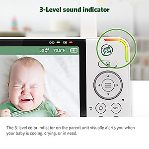 LeapFrog LF915HD Baby Monitor, 5” 720p Screen, 360° Pan & Tilt with 8X Zoom Camera, Color Night Vision, Night Light, Two-Way Intercom, Secure Transmission No WiFi