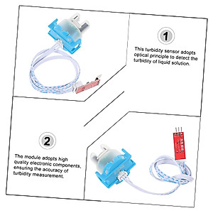 JEWEDECO Module Turbidity Testing Equipment 3.3-5v Water Quality Detection Turbidity Value Detection Turbidity Tester Turbidity Sensor 3.3-5v Detection Turbidity Transducer Blue Plastic