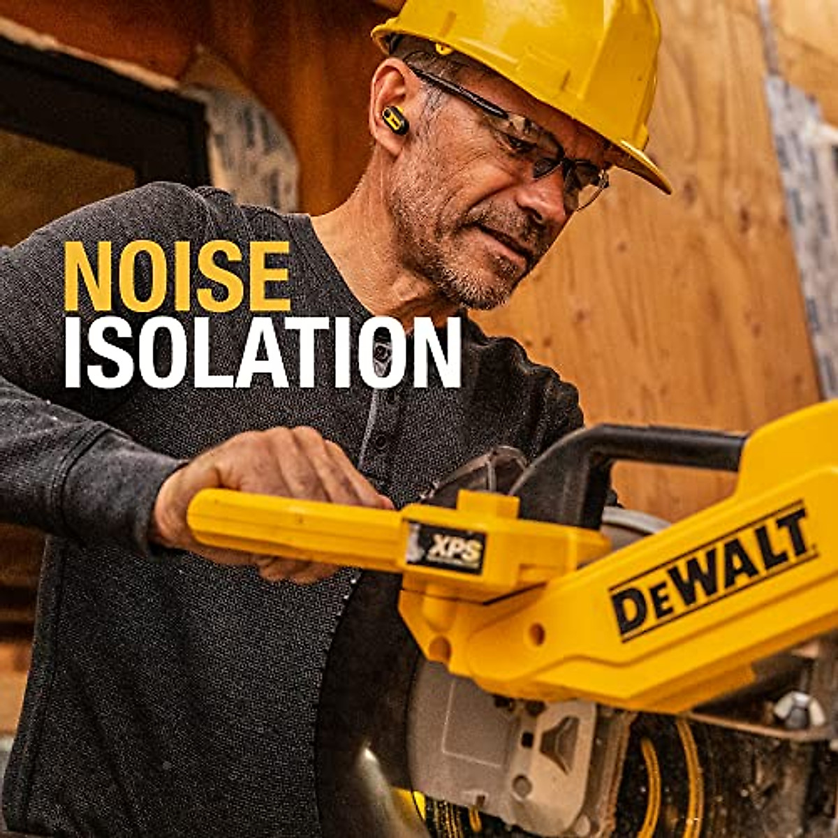 DEWALT True Wireless Bluetooth Earbuds — TWS Bluetooth Headphones — Wireless Earbuds with Type C Charging Case — Waterproof Wireless Earphones — Jobsite Pro-X1 Premium Sound for Outdoor Work