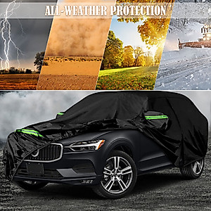 Waterproof Car Covers Replace for 2008-2024 Volvo XC60, 6 Layers All Weather Custom-fit Car Cover with Zipper Door & Windproof Bands for Snow Rain Dust Hail Protection (XC60)