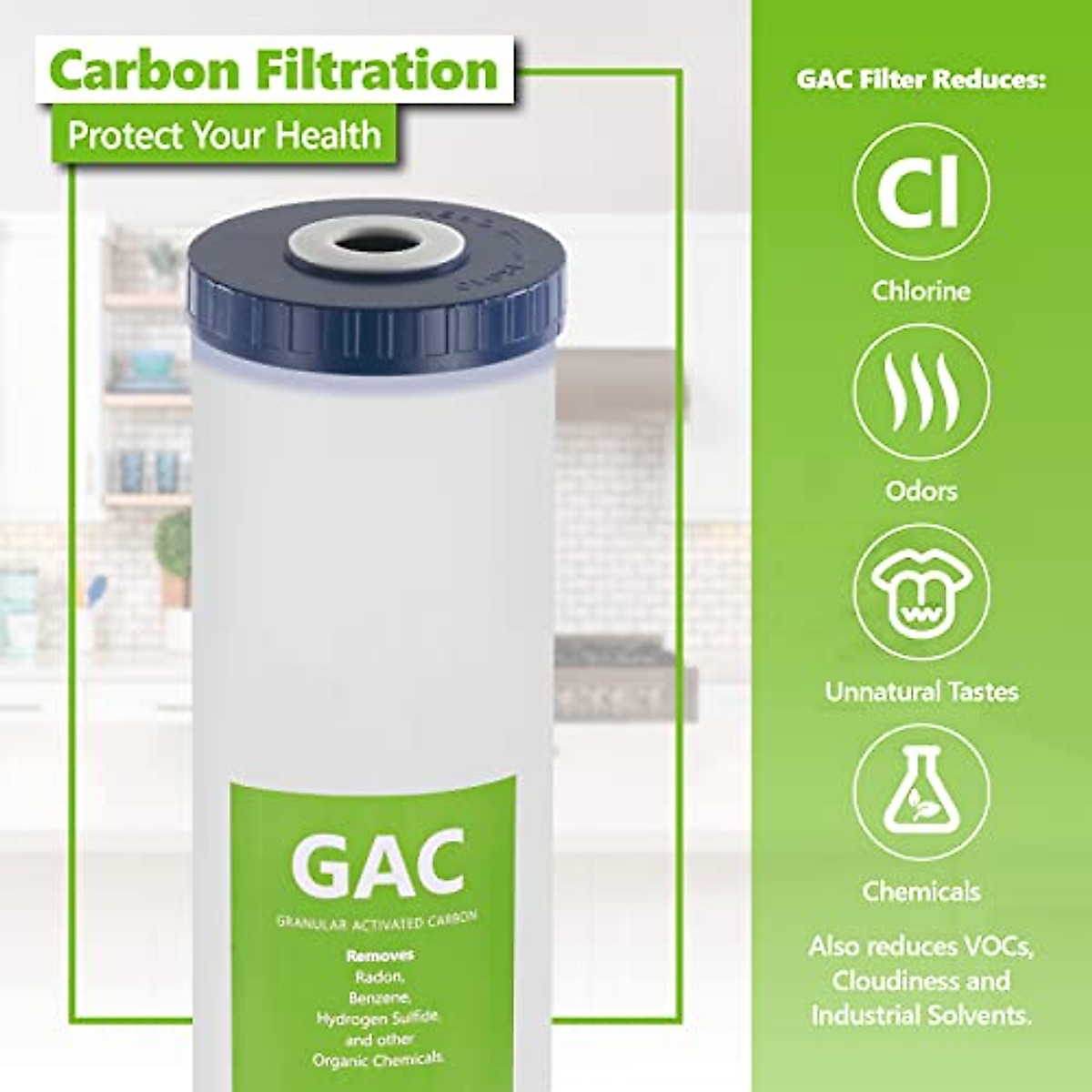 Express Water – Granular Activated Carbon Replacement Filter – Whole House Replacement Water Filter – GAC High Capacity Water Filter – 5 Micron Water Filter – 4.5” x 20” inch