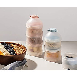 Simba Twist-Lock Stackable Milk Powder Formula Dispenser and Snack Storage Containers, Pink (BPA Free)