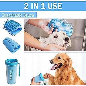 Dog Paw Cleaner for Large Dogs (with 3 Towels & Dog Bath Brush), Dog Paw Washer, Paw Buddy Muddy Paw Cleaner, Pet Foot Cleaner