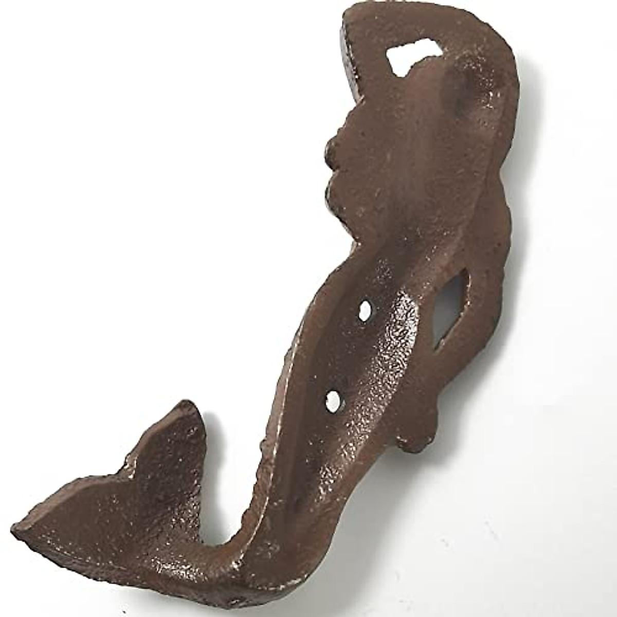 NSBELL 2PCS Rustic Cast Iron Mermaid Hook Wall Hanger Decor Beach Nautical Towel Holder