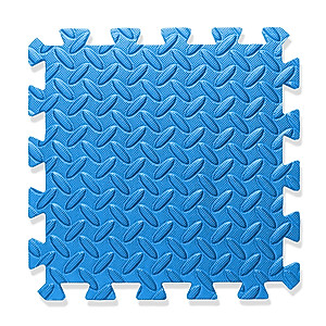Philosophy Gym Pack of 12 Exercise Flooring Mats - 12 x 12 Inch Foam Rubber Interlocking Puzzle Floor Tiles - Blue