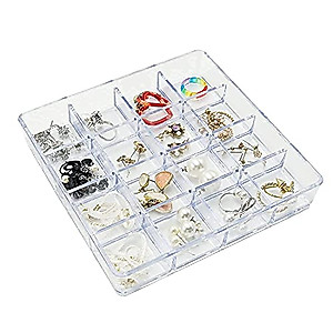 carrotez Jewelry Organizer, 16 Grid, Drawer Organizer, Jewelry Tray, Vanity Organizer, Stackable, Organizer for Makeup, Accessories, Desk, Vanity