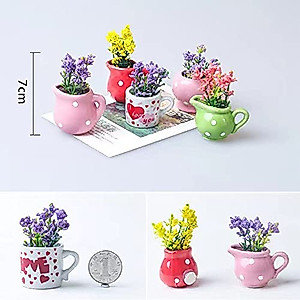 Cute Plant Fridge Magnets Funny Mini Plant Magnets for Fridge, Simulation Ceramic Flower Vase 3D Refrigerator Magnet Set 6 Pack,Decoration for Kitchen,House,Office,Whiteboard