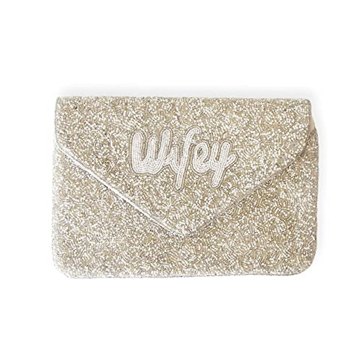 WIFEY Clutch Purse, Wifey Clutch Bag, Bride Clutch, Hand Beaded Purse, Gifts for Engagement, Bridal Shower, Bachelorette, Wedding Party