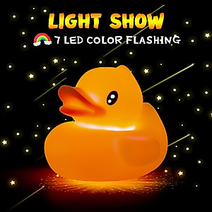 Woby Bath Toys for Toddlers 1-3,No Hole Light Up Bath Toys Baby Bathtub Toys Bathroom Floating Animal Set with Colorful Flashing LED Light for Baby (Funny Forest Animal Style)