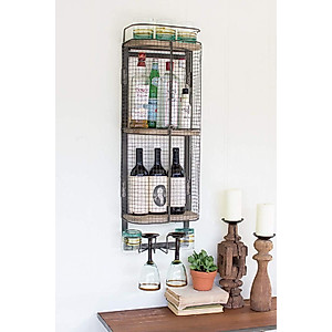 KALALOU CQ6849 Wire Bar Storage Cabinet, One Size, Brown