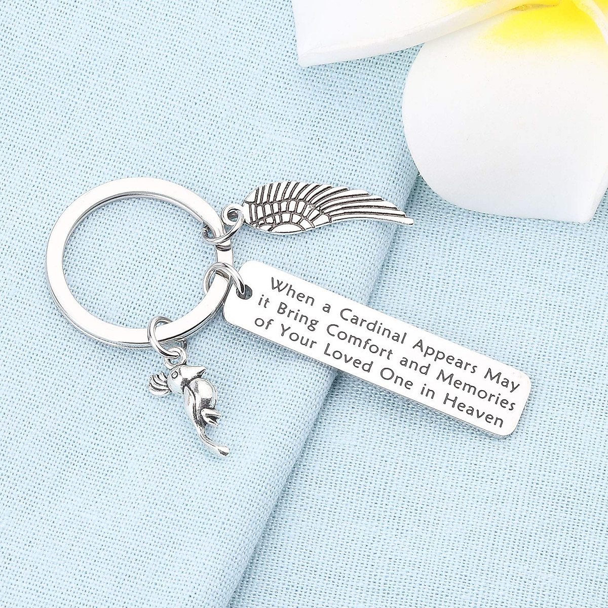 bobauna Cardinal Memorial keychain(cardinal comfort heaven keychain)