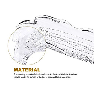 4pcs Corn Tray, Corn On The Cob Plastic Tray, Family Barbecue Tool BBQ Transparent Corn Dish, Corn Holders Skewers Trays Storage Container Party Dinnerware Sets