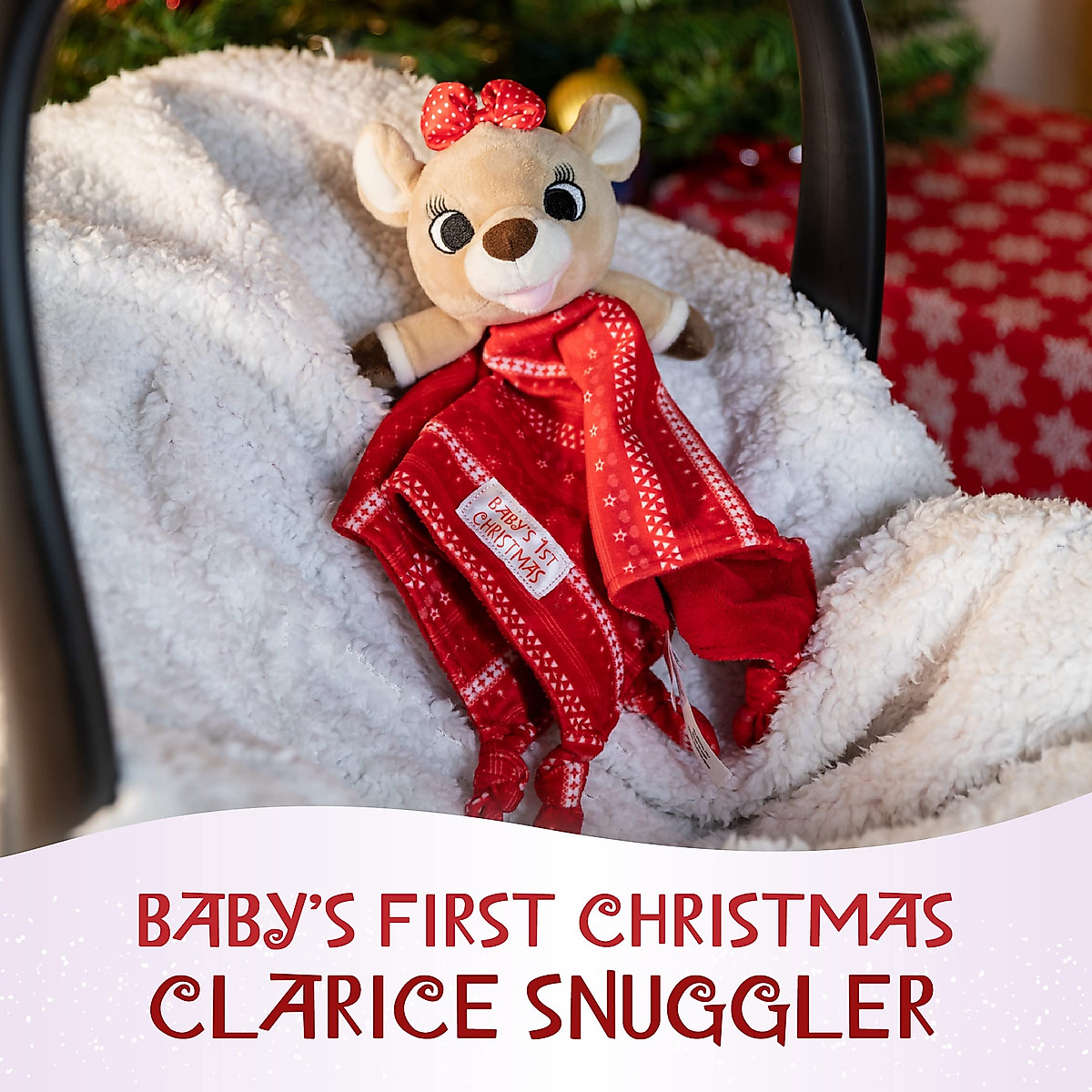 KIDS PREFERRED Rudolph The Red-Nosed Reindeer Clarice Plush Stuffed Animal Snuggler Lovey Security Blanket, 12.5 Inches