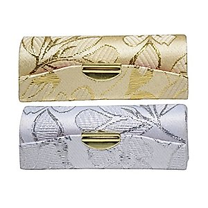 Elegant Ladies Lipstick Case with Mirror Purse Lip Stick Holder - Set of 2