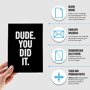 Funny and original graduation card for her with envelope | Inspirational card for women from mom, dad, friend… Fun and empowering present for graduation day | Girl. You Did It