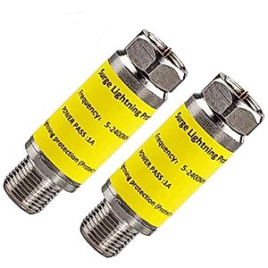 Cable Protector for TV - 2PCS Coaxial Surge Protector for Satellite Antenna Cable TV ，Surge Lightning Protector for TV Antenna