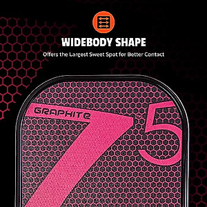 ONIX Graphite Z5 Pickleball Paddle (Graphite Carbon Fiber Face with Rough Texture Surface, Cushion Comfort Grip and Nomex Honeycomb Core for Touch, Control, and Power), Pink