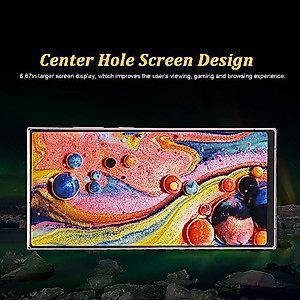 Face Unlock Smart Phone, 6.67in Center Hole Screen WiFi Mobile Phones with Built in Stylus, 1440 x 3088, 6+64GB, 2SIM Slot, 16+ 24MP Dual Camera, 6800mAh for Android 8.1 (Pink)