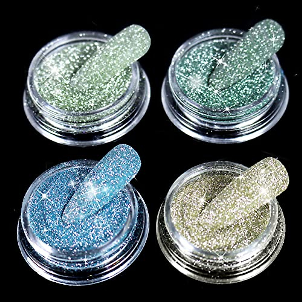 Allstarry Diamond Nail Glitter 4 Colors Sparkling Korea Reflective Glitter Diamond Dust Fine Powder Shiny Pigment Craft Sequins Nail Supplies for Nail Art Gel Polish Crafts Party Nightclub Wedding