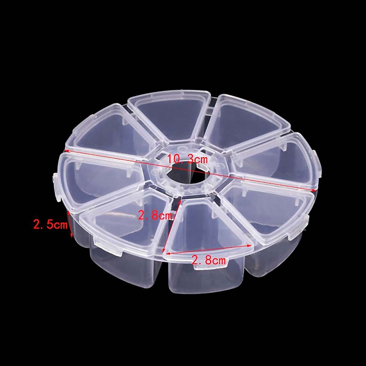 Nut Trays 4PCS 8 Grids Jewel Case Plastic Transparent Round Shape Jewelry Storage Organizer Container for Rings Earrings Clear Organizer
