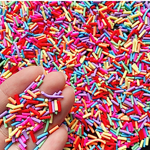 EHOPE 50g Fake Sprinkles Resin Sprinkles Fake Candy Sprinkles Clay Sprinkles Polymer Sprinkles Polymer Clay Slices for Nail Art DIY Crafts Cake Phone Case(21-Colorful Sugar）