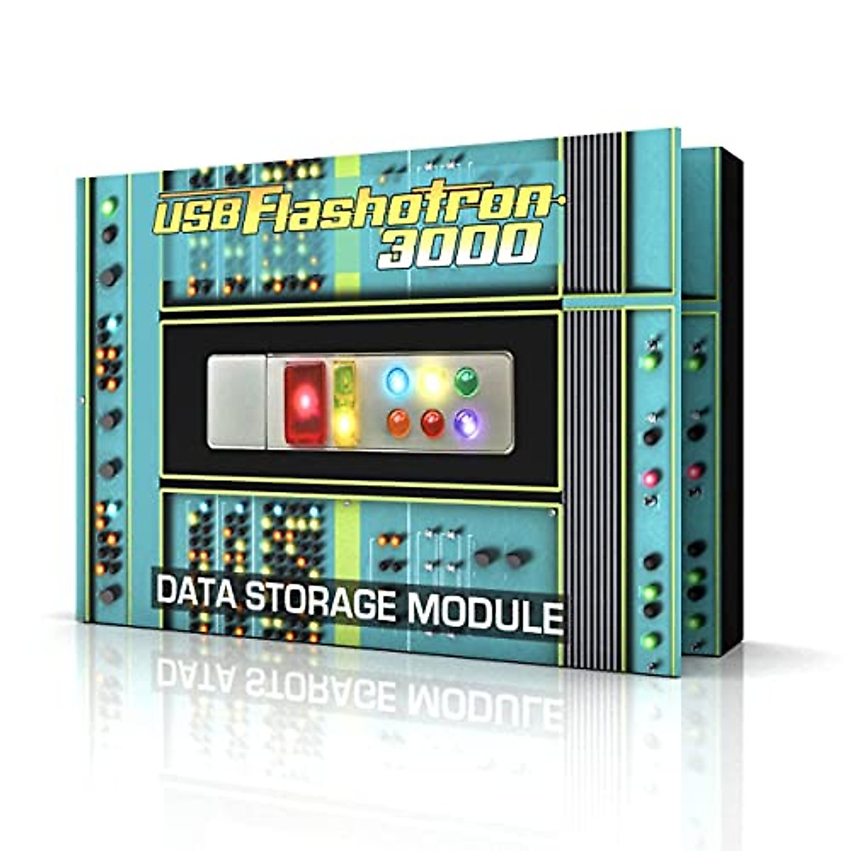 Retro USB Light Up Memory Stick, Flash Drive w/LED 1950's Retro Sci-fi Space Age Action and Totally Cool Storage/Gift Box (Matte Finish)