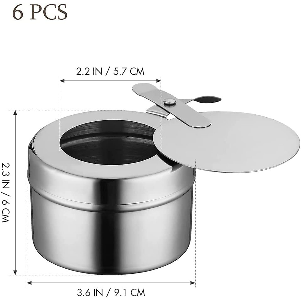 DOITOOL 6Pack Stainless Steel Fuel Holders, Chafing Fuel Holders with Cover, Fuel Holder for Chafing Dish, and Buffet, Barbecue, Party Supplies