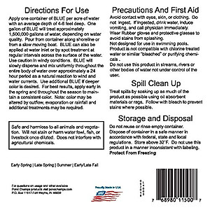 Pond Champs Blue Lake and Pond Dye - One Gallon of Professional Lake & Pond Dye - Treats Up to 1 Acre - Royal Blue Color - Safe for Fish, Wildlife, Pets & Children