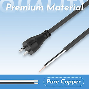 ANTOBLE 33007898 2 Wire 16 Gauge Power Cord Replacement Cord for DEWALT DW704 DW705 DW708 DW718 DW849 DW360 DW384 DWP849X (10 ft)