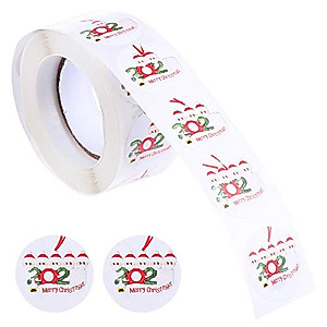 500 Sheets Christmas Snowman Self- Adhesive Stickers Sealing Stickers Roll Christmas Decorations