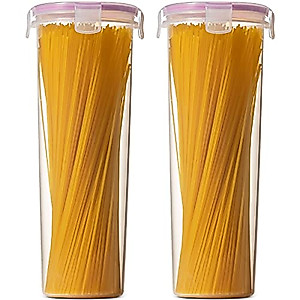 Komax Biokips Spaghetti Container Storage Noodle/Pasta Container 44oz (set of 4) - Airtight, Leakproof with Locking Lids - BPA Free Plastic - Microwave, Freezer, and Dishwasher Safe Pasta Holder
