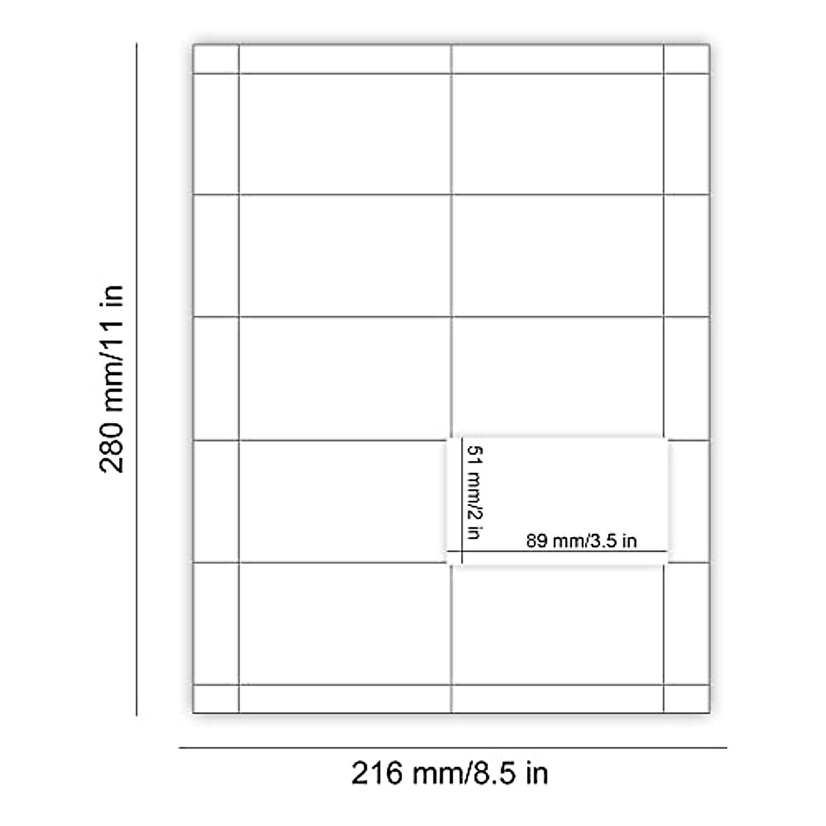 VANRA 1000 Cards Printable Business Cards 3.5x2 in Perforated Card Stock Paper for Laser & Inkjet Printers, 100 Sheets (White)