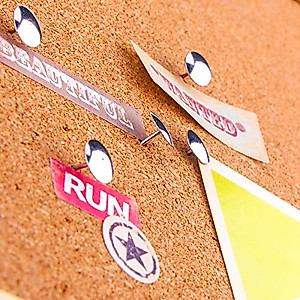 Yalis Thumb Tacks 500-count, 3/8-inch Steel Roundness Push Pins Office Tacks for Corkboard (Silver)