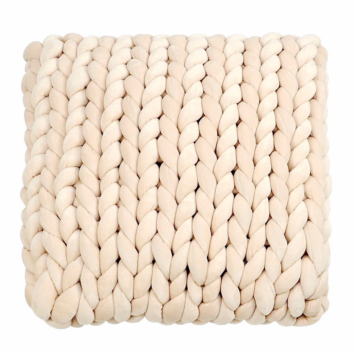 Casaphoria Chunky Yarn for Hand Knitting Blanket,Super Soft Giant Yarn for Arm Knitting,DIY Cotton Tube Yarn Blanket for Pet Bed,Arm Knit Yarn for Pillow,Bulky Yarn for Arm Knitting(Beige,3Lbs)