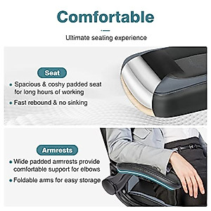 Gaming Chair - Computer Chair Ergonomic Office Chair PU Leather Desk Chair Executive Adjustable Swivel Task Chair with Flip-up Armrest