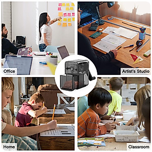 Pencil Sharpener Black, Manual Pencil Sharpener with Stronger Helical Blade to Fast Sharpen for Kids, School, Classroom, Home, Artists, Ideal for No.2/Colored/Art Pencils