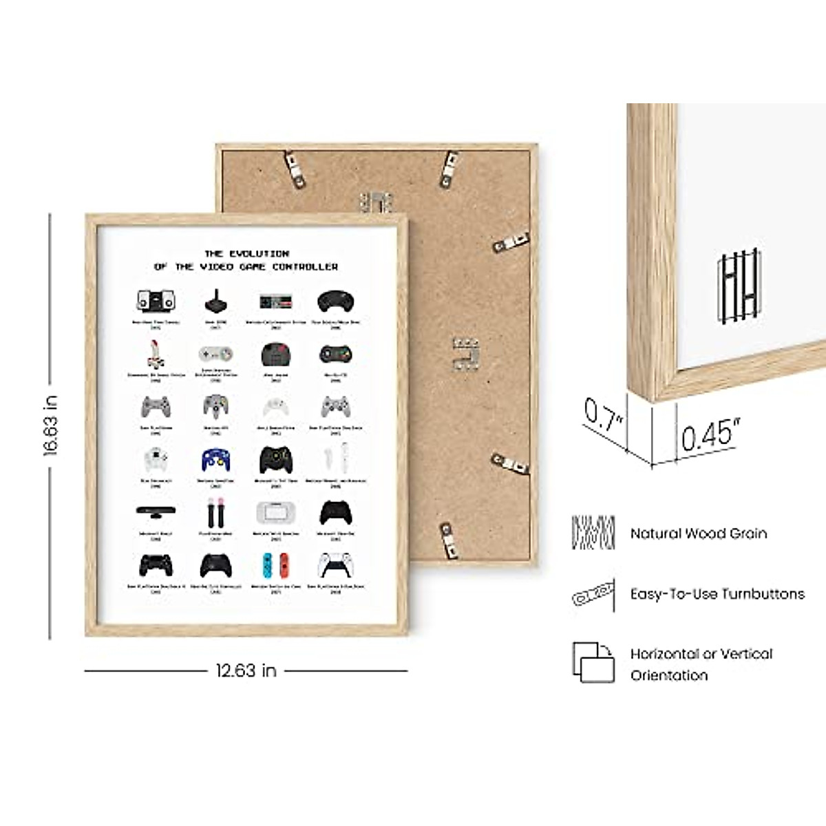 HAUS AND HUES Video Game Poster - Gamer Wall Decor For Boys Bedroom Posters, Video Game Room Decor For Teen Boys, Gaming Poster For Gamer Room Decor and Video Game Poster (Beige Frame, 12x16)