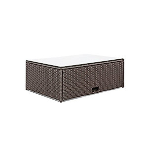 Baner Garden (K35-CH 4 Pieces Outdoor Furniture Complete Patio Cushion Wicker Rattan Garden Corner Sofa Couch Set, Chocolate