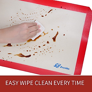 Zcooks Silicone Baking Mat Set 2 Half + 1 Quarter Sheets Non Stick Silicon Cookie Oven Liner Food Safe Baking Mat