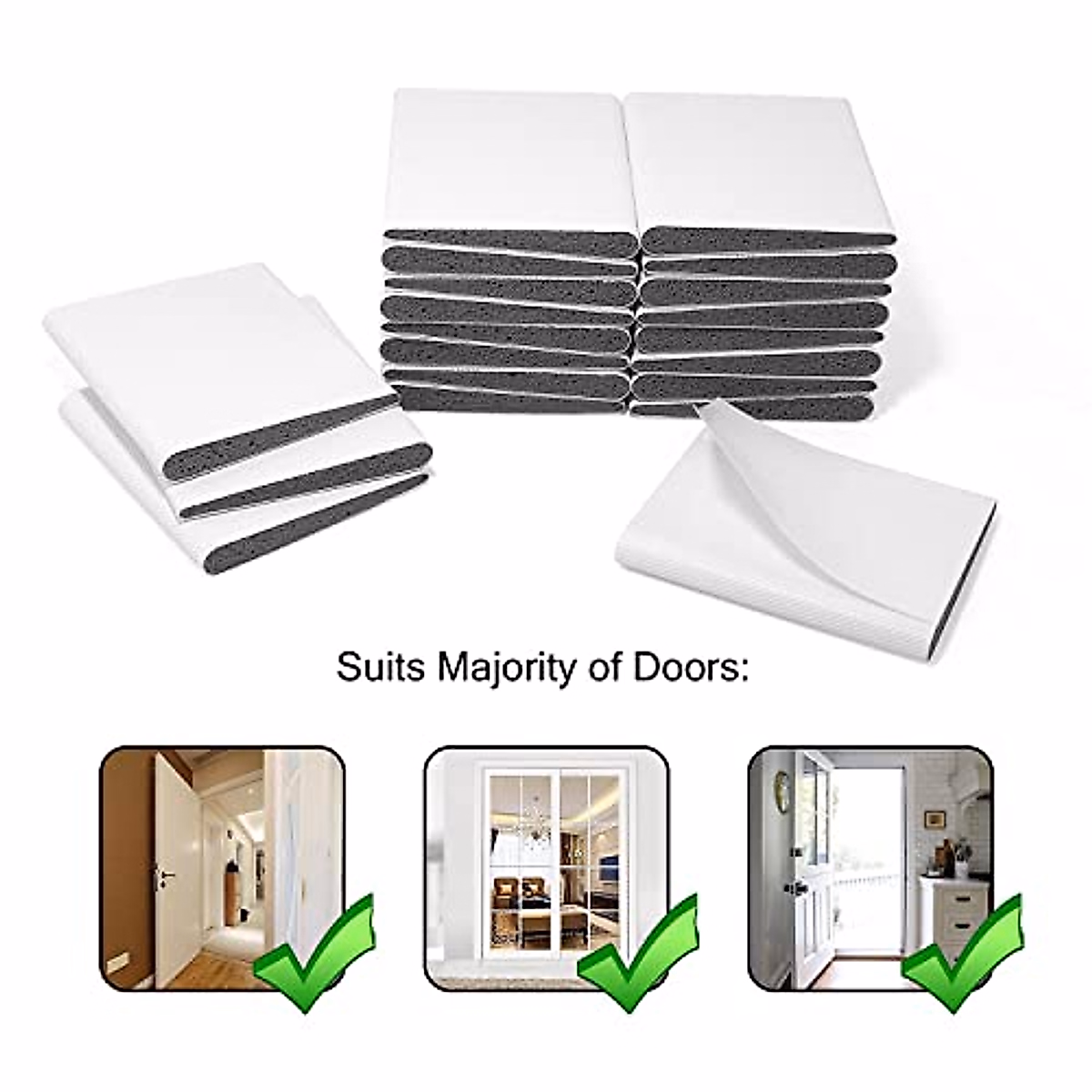 Door Corner Seal Exterior Door Frame Seal Wedge Draft Stopper with Adhesive 4 Pack, White
