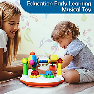 ODELA Baby Musical Toys – Baby Learning Toys with Christmas Music and Flashlights – Baby Spin Toys with Colorful Beads and Funny Figurines – Musical Toys for Babies Girls and Boys