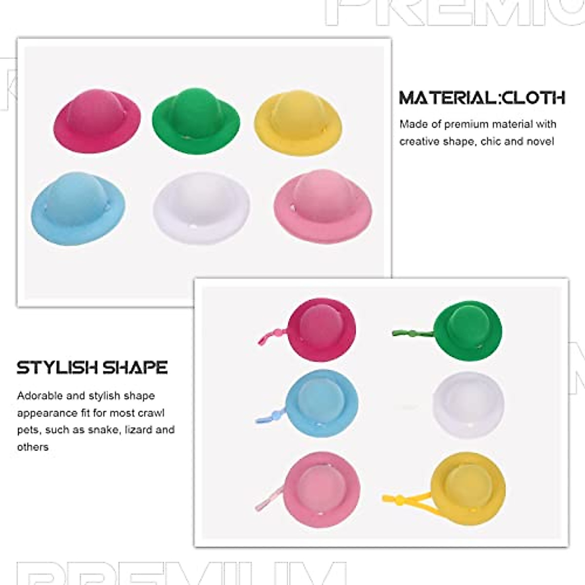 PATKAW Chicken Hats 6pcs Chicken Hats Hamster Hat with Adjustable Elastic Chin Strap Novel for Hens Rooster Lizard Guinea Pig Rat Duck Parrot Poultry Bird Parakeets Chick Tiny Pet Chicken Helmet