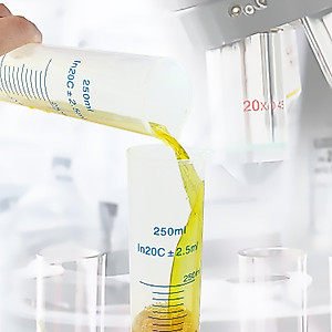 250ml Plastic Measuring Graduated Cylinder, Polypropylene Plastic, 2-Sided Marking, Ideal for Science, School and Home Lab, HUAOU, Pack of 1